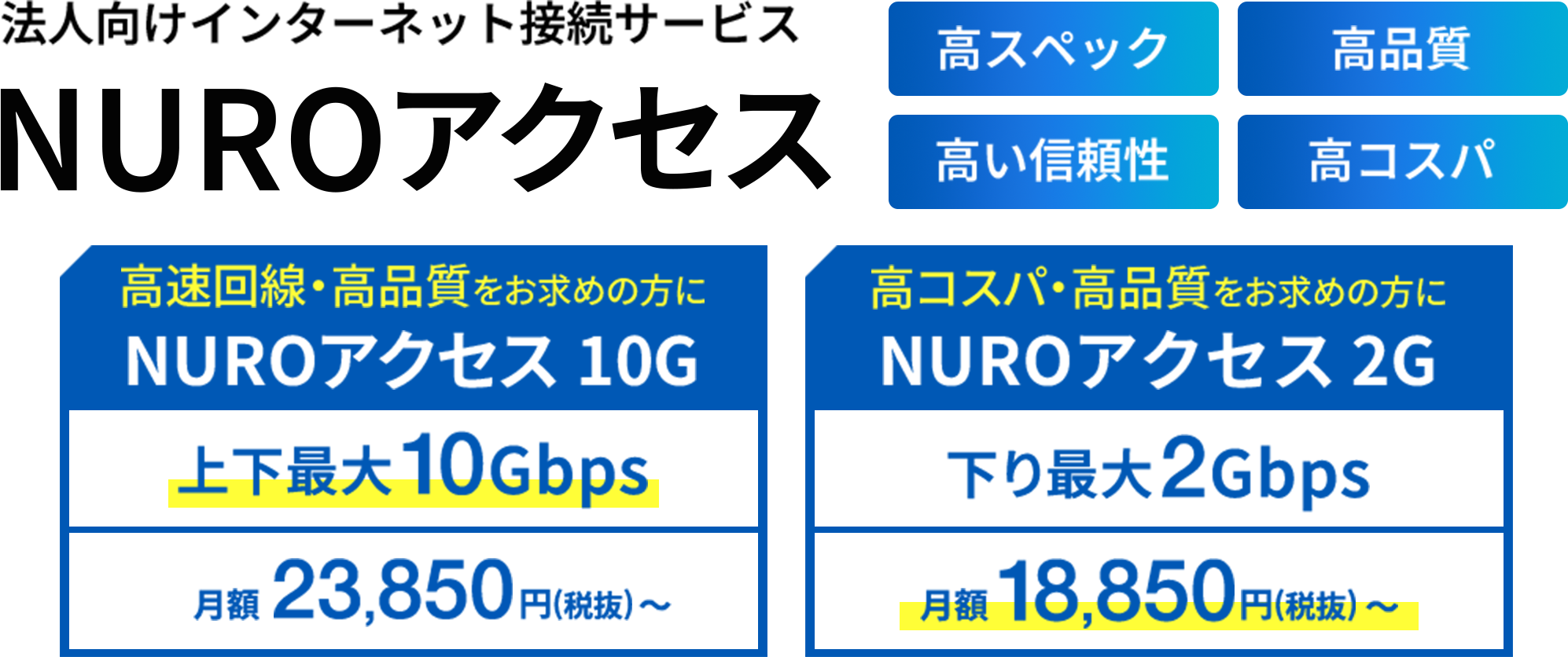 法人向けインターネット接続サービスなら「NUROアクセス」｜NURO Biz（ニューロ・ビズ）｜NURO Biz（ニューロ・ビズ）
